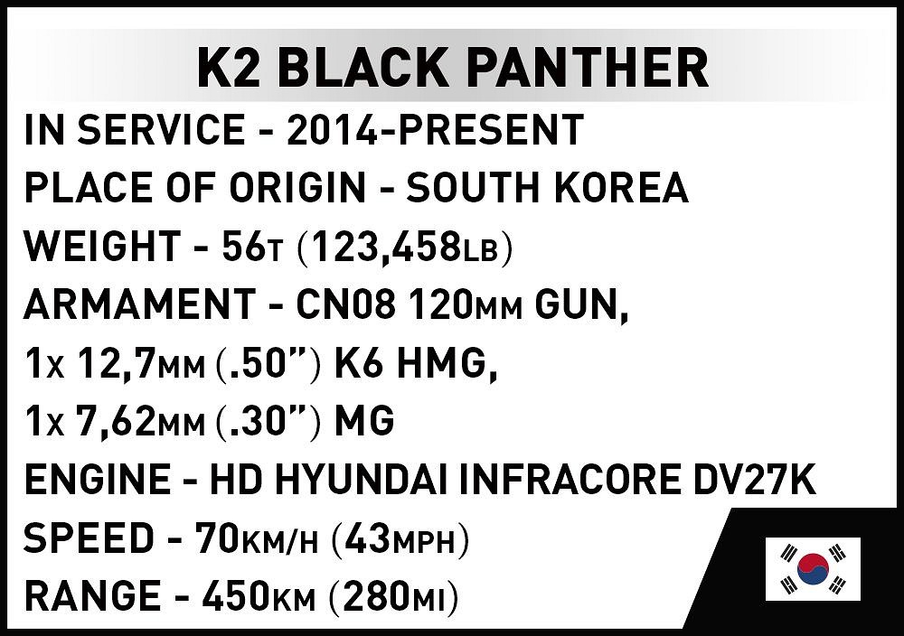K2 Black Panther (COBI-3107) \ Tanks - scale 1:72 \ Cobi.eu